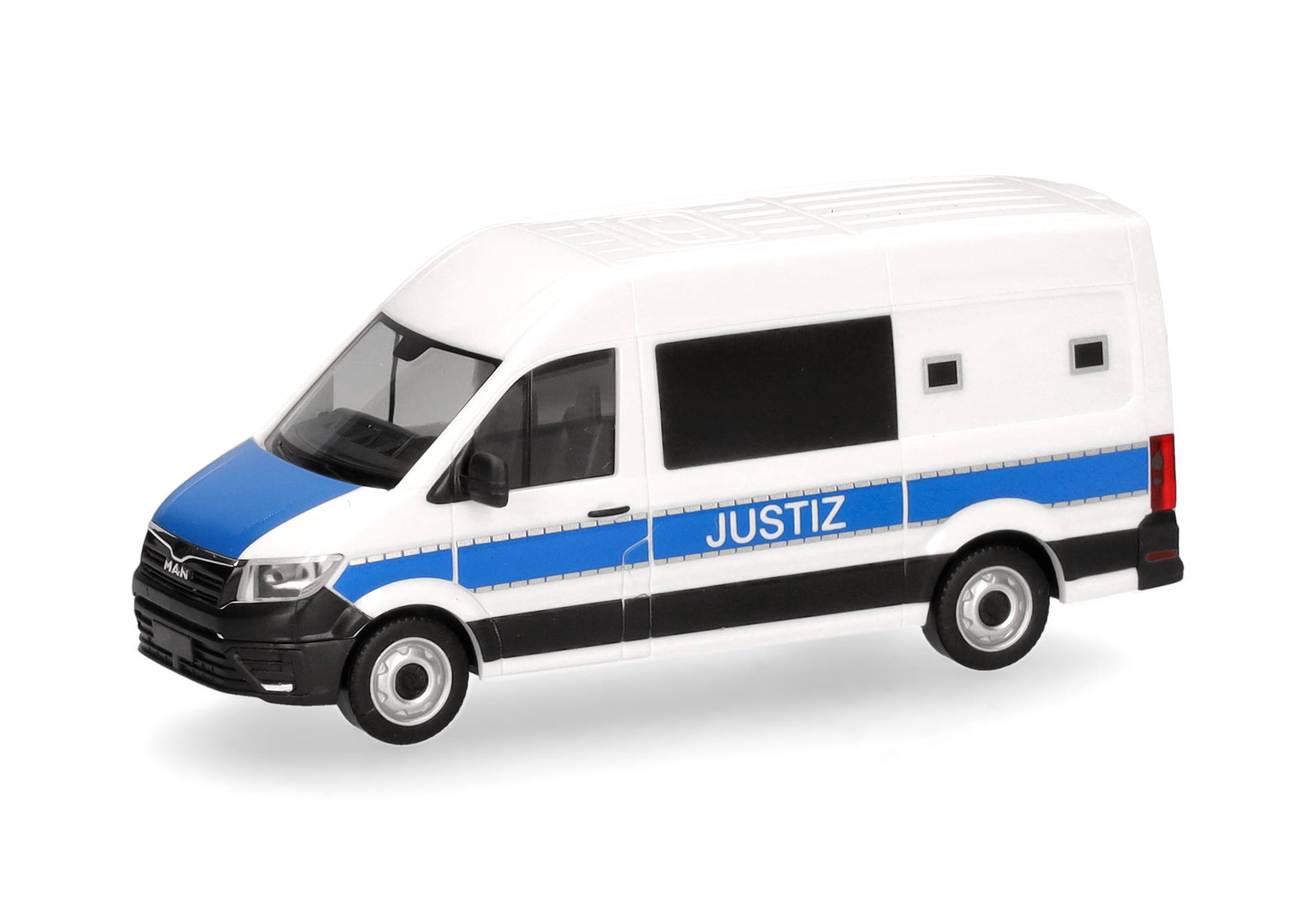 Herpa 98021 MAN TGE Kasten Hochdach Gefangenentransporter "Justiz" 1:87